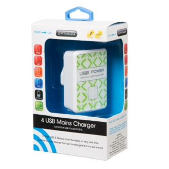 Optimum 4 USB Mains Charger £4.99 In-Store At B&M Stores | Gratisfaction UK