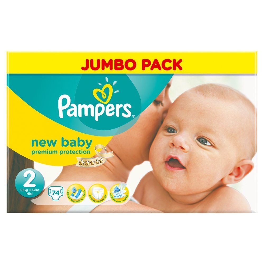 BARGAIN Pampers New Baby Size 2 (Mini) Jumbo Pack – 74 Nappies JUST £6. ...